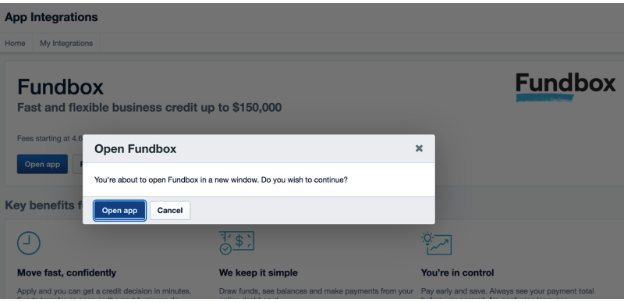 How do I connect Fundbox to my Clio account and apply for credit?